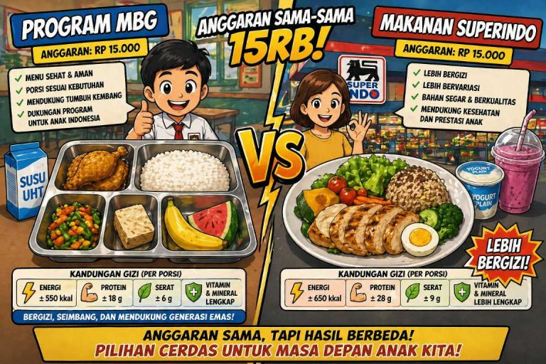MBG vs Superindo Viral! Netizen Bandingkan Menu Rp14.900 Swalayan ...